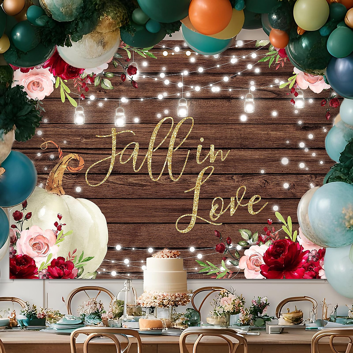 Avezano Bridal Shower Backdrop Rustic Fall Bridal Shower Decorations Fall in Love Backdrop Engagement Wedding Party Decor Wedding Backdrops for Reception 7x5ft