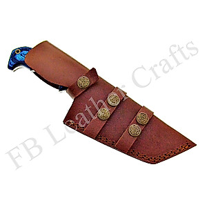 Tactical Combat Custom Made Damascus Steel Hunting Knife/Tracker Knife FBK-15315 Blue (Blue Wood)