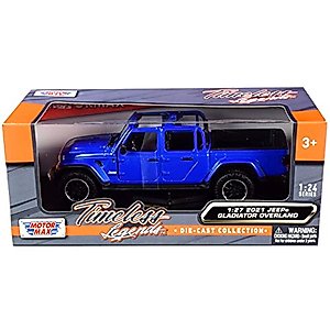 Motormax Toy 2021 Gladiator Overland (Open Top) Pickup Truck Blue Metallic 124-127 Diecast Model Car by Motormax 79367