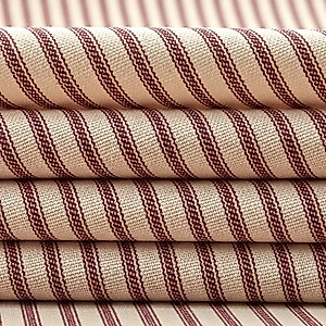 Magnolia Home Fashions Berlin Ticking Stripe, Yard, Red