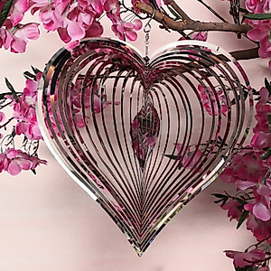 DJUAN Wind Spinners for Yard and Garden Metal Large Hanging Heart and Angel Outdoor Garden Decor