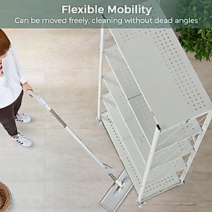 DEANIC 5 Tier Storage Shelves with Wheels, Kitchen Rolling Cart, Metal Garage Shelving No Assembly, Heavy Duty Utility Cart for Garage, Kitchen, Basement, Pantry (Grey,Pack of 2)