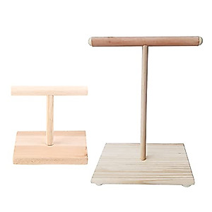 Dft Bird Toys, Wooden Parrot Perch for T Stand Bird Training Paw Grinding Toys Pet Cockatiel Cage Nest for Play Platform