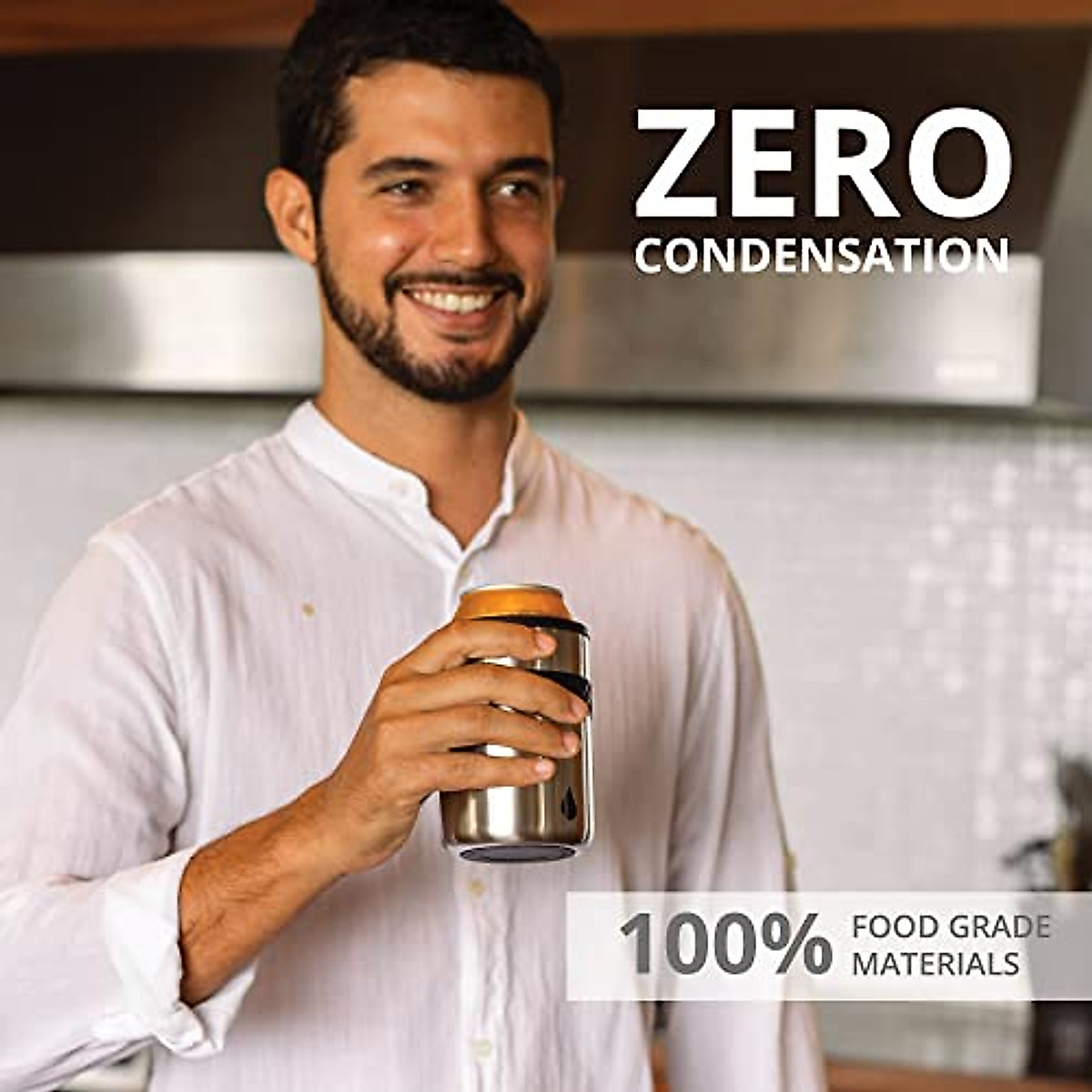 Elemental Insulated Can Cooler, Triple Wall Stainless Steel Can Cooler Insulator - Drink Cooler Cup for 12oz Regular Beer, Soda, Sparkling Water - Brushed Steel