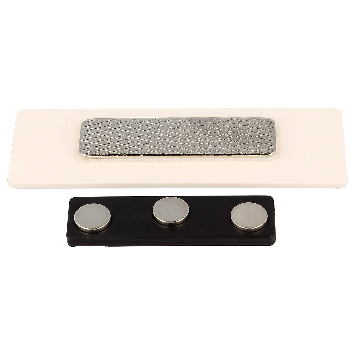 ExcelMark Blank Name Tag/Badge with Magnetic Backing - 1" x 3" (25 Pack - Black)