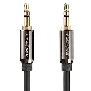 FosPower Audio Cable (25 FT), Stereo Audio 3.5mm Auxiliary Short Cord Male to Male Aux Cable for Car, Apple iPhone, iPod, iPad, Samsung Galaxy, HTC, LG, Google Pixel, Tablet & More