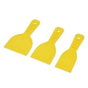 JianLing 3PCS Plastic Sharp Tooth Scraper Yellow Cleaning Wallpaper Scraper Glass Panel Scraper Stain Scraper Wall DIY Texture Pattern Comb Tool for Scraping Plaster Wall Paste Porcelain Tile