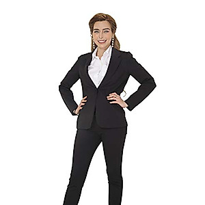 Marycrafts Women's Business Blazer Pant Suit Set for Work (Black, Numeric_12)