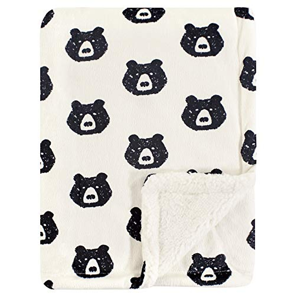 Yoga Sprout Mink Blanket with Sherpa Backing, Bear