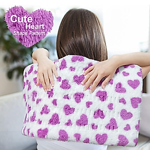 ZXU Heating Pad for Back Pain Relief, Ultra Soft Sherpa Heating Pad for Cramps Relief with 12 Heat Setting and Auto Shut Off Function, Moist Heat Option, Machine Washable Cute Heating Pad