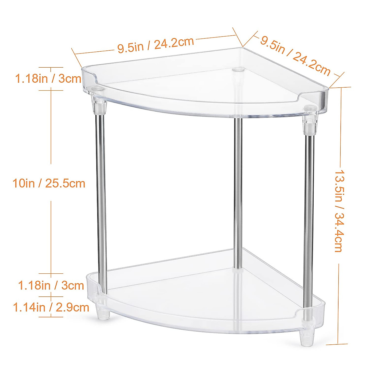 Argox Bathroom Organizer Countertop, Bathroom Finishing Countertop, Countertop Storage, Counter Storage, Storage Under The Sink,Transparent Bathroom Shelf