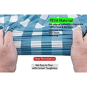 Blue Gingham Checkered Plastic Tablecloths 3 Pack Disposable Table Covers 54 x 108 Inches Party Tablecovers PEVA Vinyl Buffalo Plaid Table Cloths for Rectangle Tables Upto 8 ft and Picnic Barbecue
