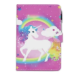 Fancity for iPad 9th Generation Case 2021, for iPad 8th 7th Generation Case (2020/2019 Release), 10.2 Inch PU Leather Case with Pen Holder, Smart Wake Sleep Stand Cover with Card Slot, Angle Unicorn