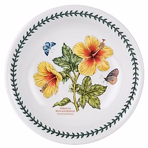Portmeirion Exotic Botanic Garden 8.5 Inch Pasta Bowl with Hawaiian Hibiscus Motif | Dishwasher, Microwave, and Oven Safe | For Pasta, Soups, and Salads | Made in England