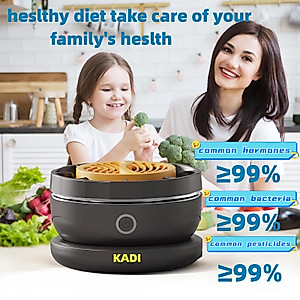 KADI Fruit and Vegetable Washing Machine, Fruit Cleaner Spinner Device in Water, Waterproof Fruit and Vegetable Purifier Clean Washer with OH-ion Clean Technology for Kitchen, Seafood, Rice, Meat…
