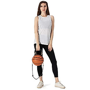 Women Basketball Shaped Purse Girls Round Handbag Fashion Cute Handle Bag Shoulder Cross Body PU Leather Messenger Bags Adjustable Strap (Brown)