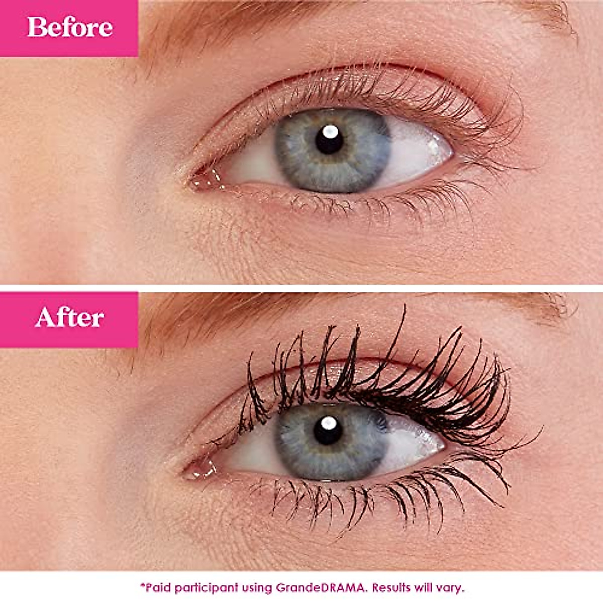 Grande Cosmetics GrandeDRAMA Intense Thickening Mascara with Castor Oil, Volumizing, Conditioning, Buildable Formula