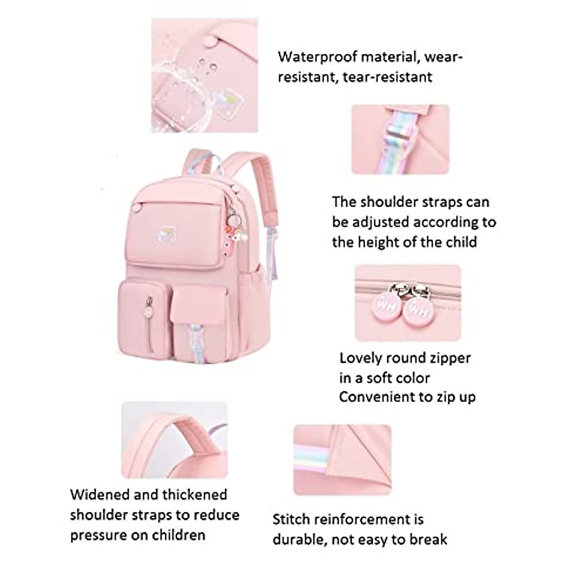 ETAISHOW Kawaii Girls Backpack for School Aesthetic School Bag Bookbag for Elementary Students