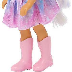 Barbie Unicorn-Inspired Chelsea Doll with Lavender Hair, Unicorn Toys, Horn Headband and Detachable Tail