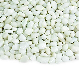 Snow White - Fire Glass Dots for Indoor and Outdoor Fire Pits or Fireplaces | 10 Pounds | 3/8 Inch