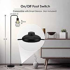 BoostArea Floor lamp,Industrial Floor Lamp,Standing Lamp with 6W LED Bulb,E26 Socket,On/Off Footswitch,Whole Metal,Modern Floor Lamp for Bedroom,Office, Living Room,Rustic,Vintage,Farmhouse