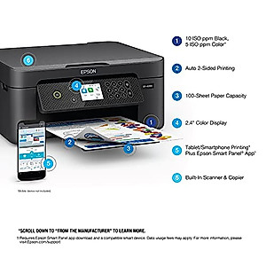 Epson Expression Home XP-4200 Wireless Color All-in-One Printer with Scan, Copy, Automatic 2-Sided Printing, Borderless Photos and 2.4" Color Display