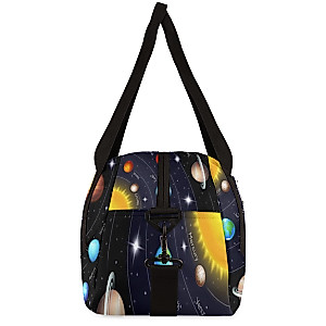 Universe Galaxy Solar System Kids Duffel Bags for Boys Girls Small Carry On Travel Weekender Overnight Bag Dance Bag Sports Gym Bag Ballet Bag Gymnastics Bag for School Practice Little Girls Boys