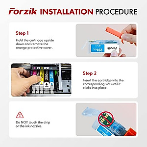Forzik PGI-280XXL CLI-281XXL Ink 280 and 281 Cartridges Replacement Compatible with PIXMA Printer TR8520 TS9120 TS6200 TS6220 TS8120 TS8220 TR7520 TS6120, 1PGBK 1Black 1Cyan 1Magenta 1Yellow
