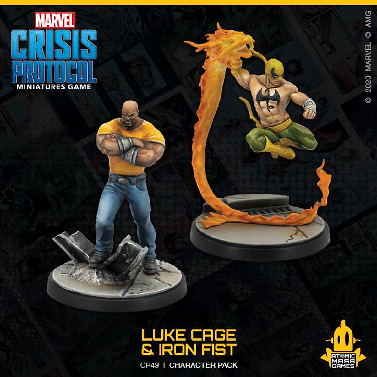 Marvel Crisis Protocol Luke Cage and Iron Fist CHARACTER PACK | Miniatures Battle Game | Strategy Game for Adults and Teens | Ages 14+ | 2 Players | Avg. Playtime 90 Mins | Made by Atomic Mass Games