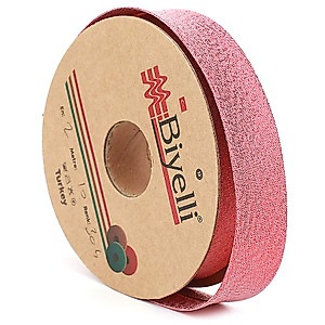 New Lurex Shiny Metallic Bias Binding Single Fold 20mm-13/16inch (10meters-10.93yds)… New Lurex Shiny Metallic Bias Binding Single Fold 20mm-13/16inch (10meters-10.93yds (Red)