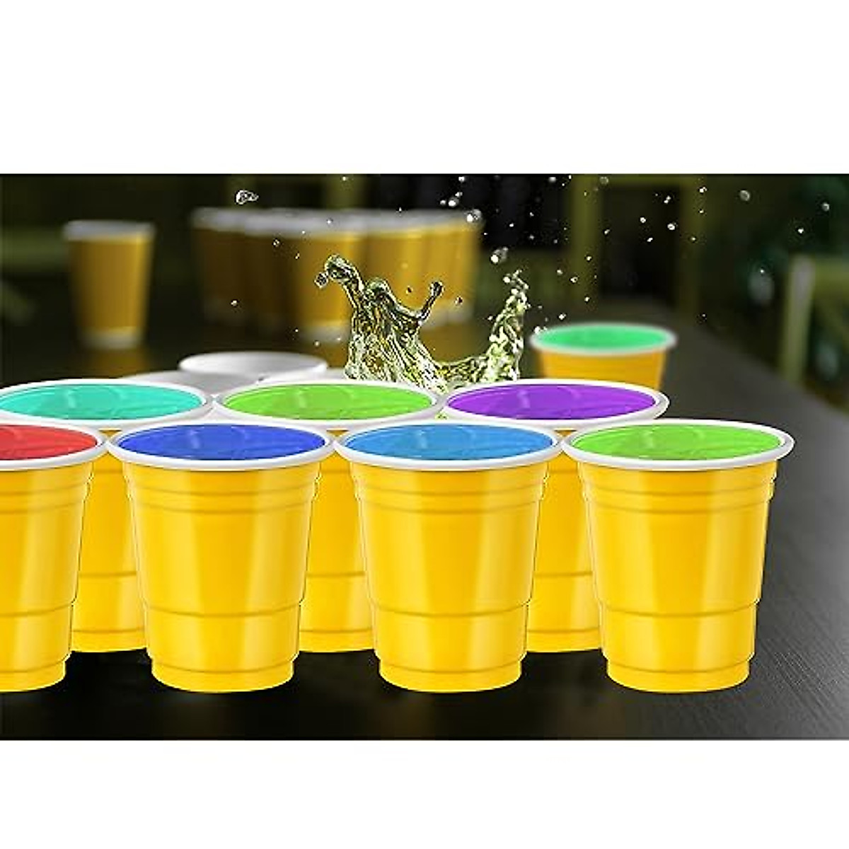 cssopenss 500 pcs 2 oz Plastic Shot Glasses yellow shot glasses disposable 2 oz yellow solo cups for drinking Tastings served Snacks Jello Tastings and Samples