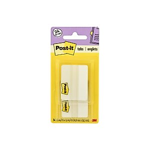Post-it Tabs, 2 in Solid, White, 12 Tabs/On-The-Go Dispenser, 2 Dispensers/Pack (686-24WE)