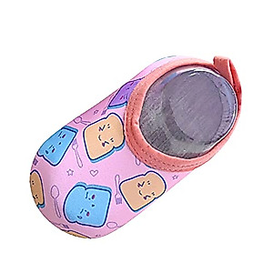 Lykmera Baby Kids Swim Shoes Boys Girls Water Shoes Cartoon Shoes Socks Shoes Barefoot Non-Slip Shoes Toddler Beach Shoes (Pink, 12-18 Months)