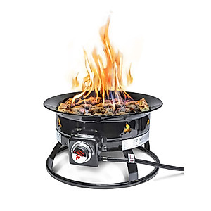 Blackstone 22" Tabletop Grill without Hood- Propane Fuelled – 22 inch & Outland Living Firebowl 893 Deluxe Outdoor Portable Propane Gas Fire Pit with Cover & Carry Kit, Black