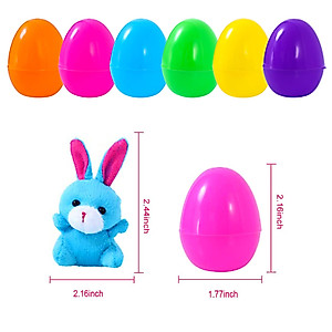 12 Pcs Easter Eggs Filled with Mini Plush Animals Toy Easter Basket Stuffers for Kids Easter Egg Hunt, Easter Party Favor