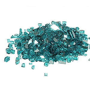 Golden Flame 10-Pound Fire Glass 1/4-Inch Caribbean Blue Reflective