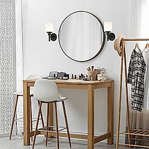 Design House 588210 Aubrey Transitional 1-Light Indoor Wall Light Dimmable Frosted Glass for Hallway Foyer Bathroom, Matte Black