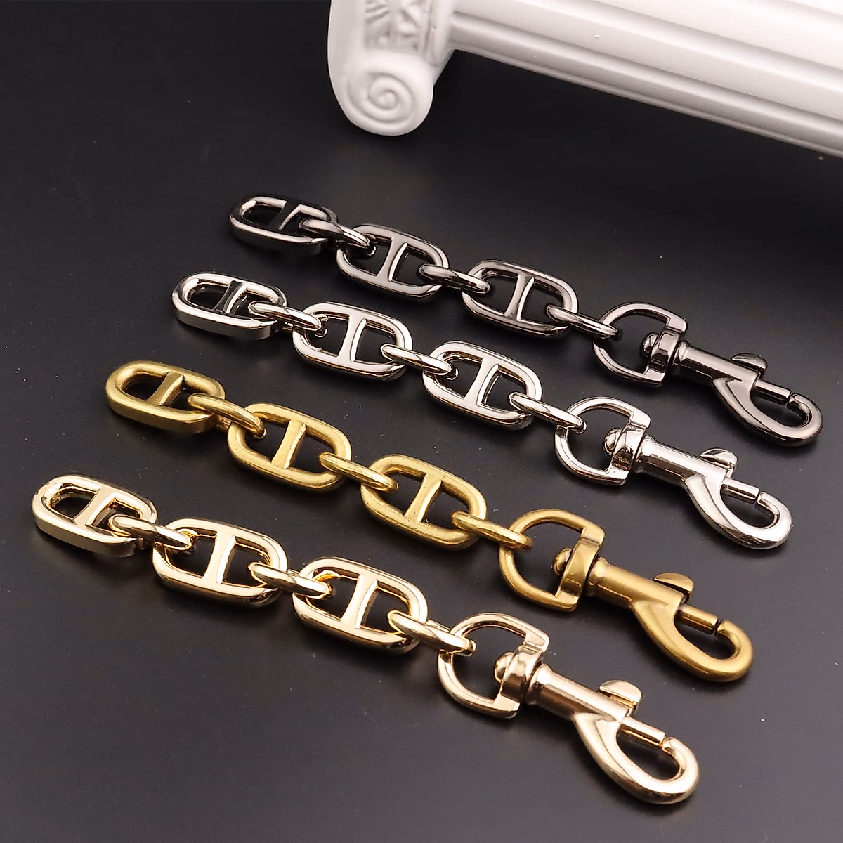 OLSEEY Purse Strap Extender 2Pcs Bag Extender Chain for Shoulder Bag Metal Chain Strap Extender Replacement Purse Extender Bag Extender Accessory(2 Pieces Vintage gold)