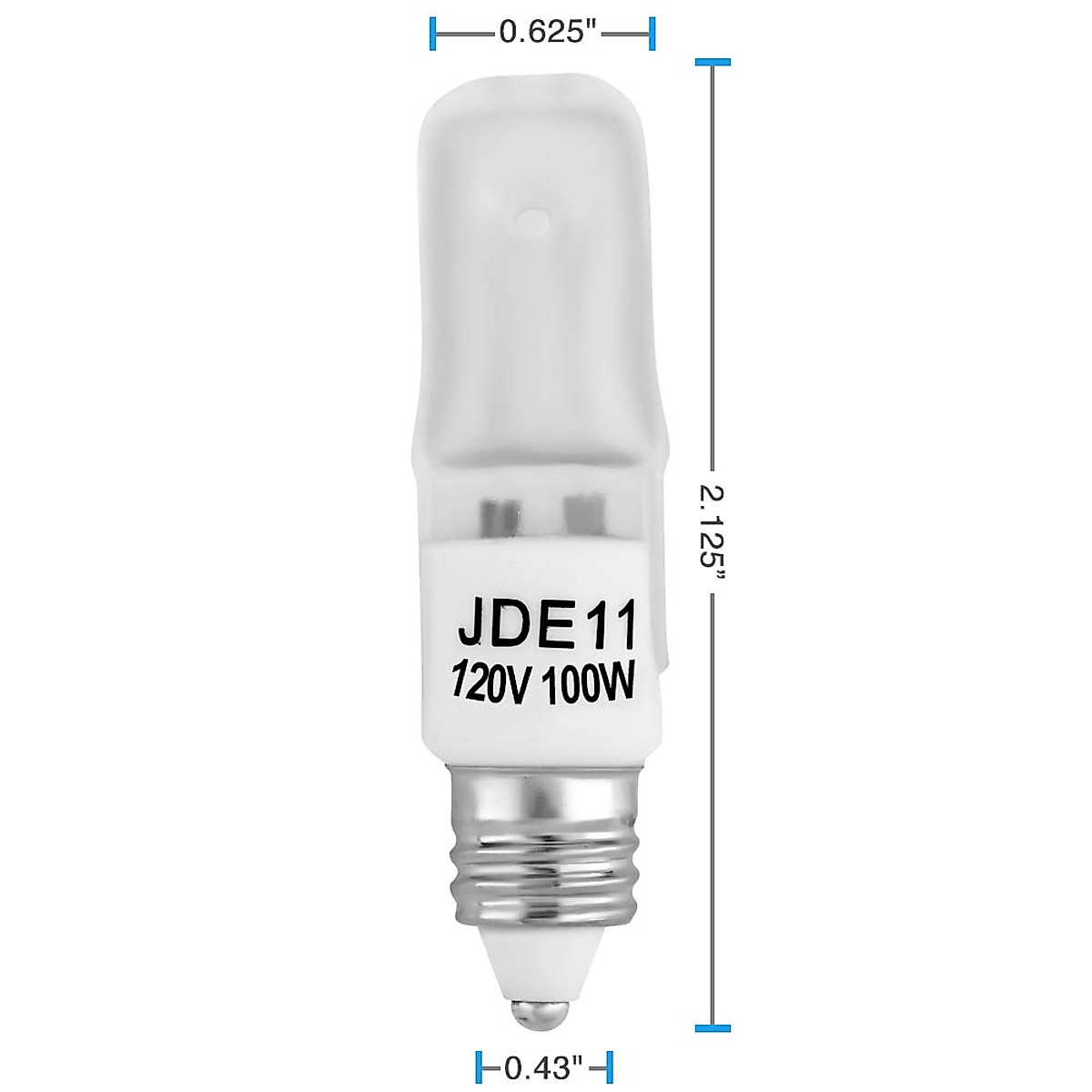 4-Pack JDE11 120V 100W Frosted Halogen JDE11 100W Bulb Warm White 100 Watt T4 E11 Bulb Frosted JD E11 T4 100W for Chandeliers, Pendants, Table Lamps, Cabinet Lighting, Mini-Candelabra Base T4 Bulb
