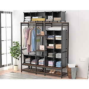 HOMIDEC Closet Organizer, 9-Cube Closet Organizers and Storage, Portable Closet Storage Shelves,Closet Organizer Storage Shelves, Clothes Storage Organizer for Garment Racks, Closet, Wardrobe