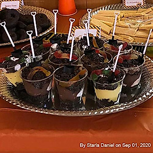 Z ZICOME Novelty Disposable Plastic Shovel Shape Dessert Spoon, Set of 50