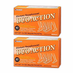 Umeken 2X Duo Action, Glucosamine + Chondroitin + MSM + BCAA + Special Joint Health* Herbal Formula. 2 Month Supply