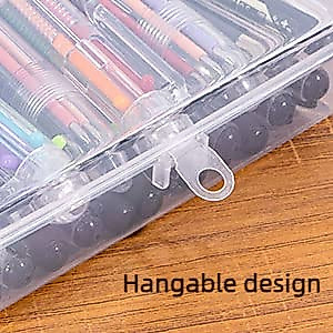Katfort Small Storage Containers, 4 Packs Rectangular Plastic Storage Box with Lid 7.1''×4.6''×1.2'', Clear Containers for Storage, Beads, Crafts Accessories