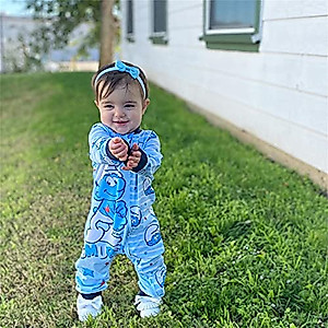 AdoraCute by PatPat Smurfs Smurfy Baby Boy Girl Romper Unisex Infant Zip Up Footless Jumpsuit Toddler Coverall 9-12 Months