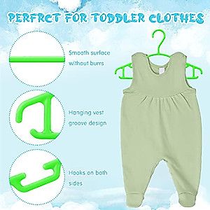 120 Pieces Baby Hangers No Slip Kids Hangers Children's Clothes Hangers Plastic Toddler Hangers for Closet Laundry Nursery (Colorful)