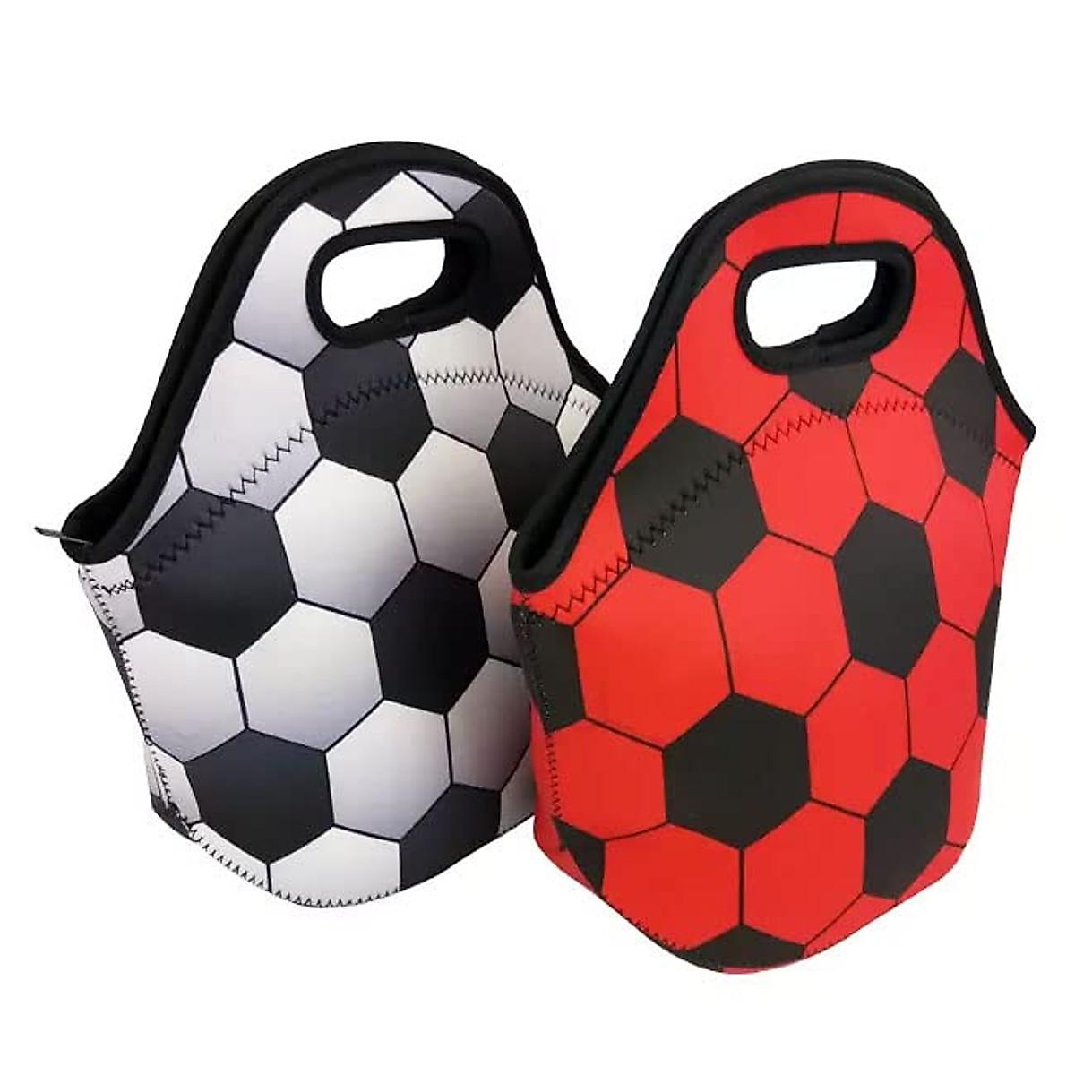 QOMOLANGMA 6 pcs Sublimation Blank Lunch Bag 11.8 x 11.8 in Tote Bag Reusable Insulated Thermal Food Carry Case Handbags with Zipper for Heat Press Transfer Printing (black bottom)