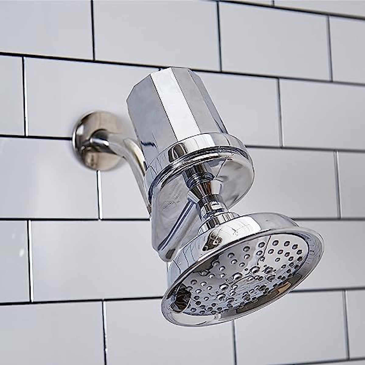 GE Shower Filtration System | Removes Chlorine | Easy to Install to an Existing Shower Head Tool Free in Minutes | Filter Included | Replace Filter (FXSCT) Every 6 Months, White