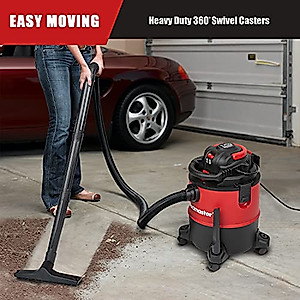 Vacmaster VBVB611PF 1101 6 Gallon 5 Peak HP Wet Dry Shop Vacuum 1-1/4 Inch Hose Powerful Suction with Detachable Blower