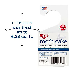 Enoz Moth Cake Pack of 12 Kills Clothes Moths, Carpet Beetles, and Eggs and Larvae