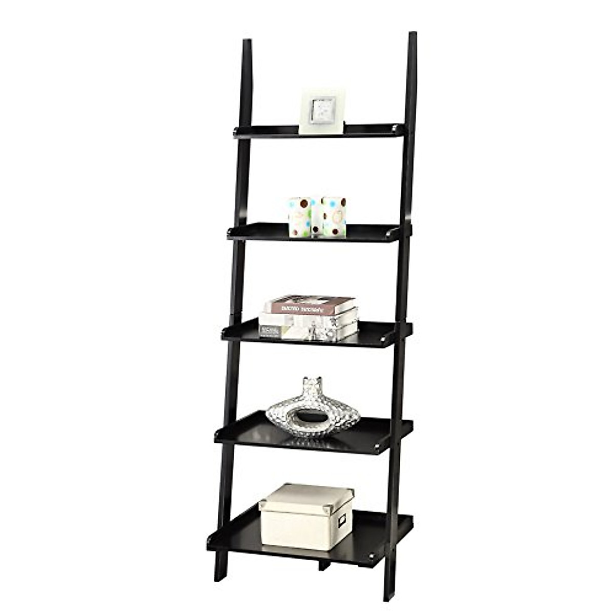 Convenience Concepts American Heritage 5 shelves Bookshelf Ladder, Black